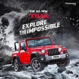 Iconic Off-roader SUV, Mahindra Thar - Bold Outline : India's leading ...