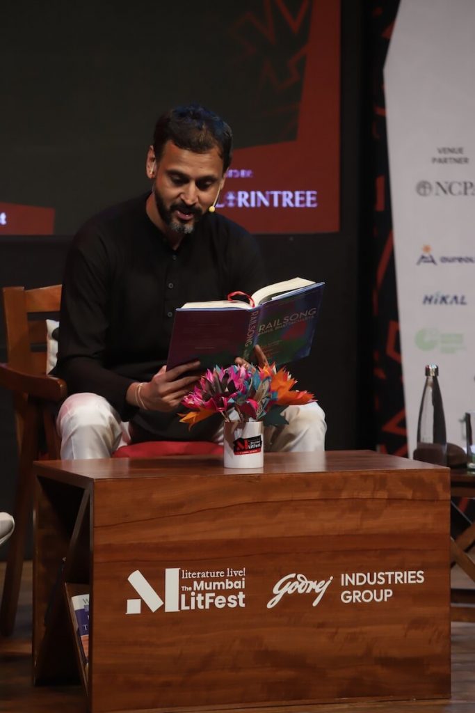 Rahul Bhattacharya in conversation with Alankrita Shrivastava, launching his book Railsong at ...